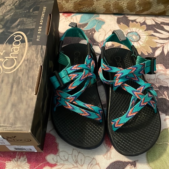 Chaco | Shoes | Kids Green Coral Purple Chaco Sandals Size 1 Named Mint ...